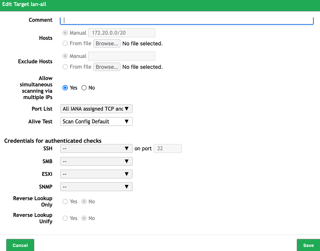 Discovery scan not working on /20 - Scanning / scan configuration - Greenbone Community Forum
