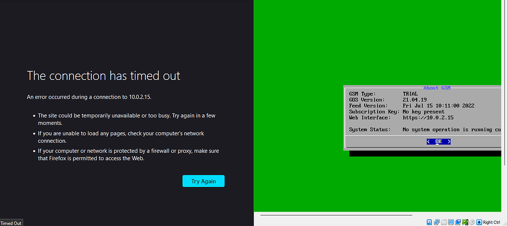 Help Logging into GSM trial web interface - Greenbone Enterprise ...