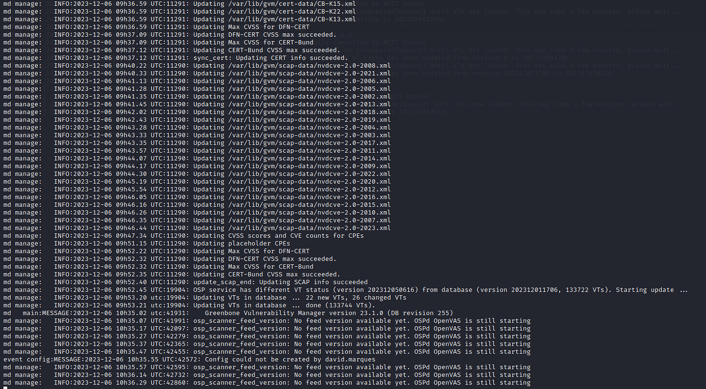 Failed to find config 'daba56c8-73ec-11df-a475-002264764cea' - Getting Started - Greenbone ...